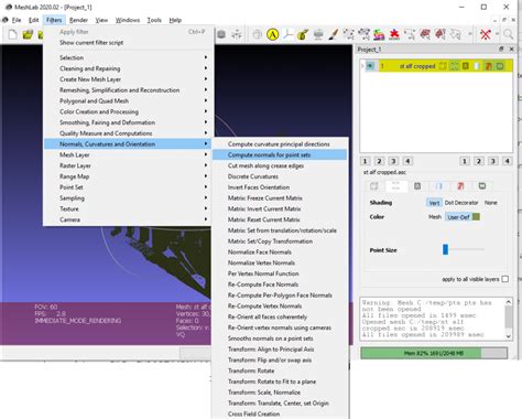 MeshLab Point Cloud To Mesh Design Support