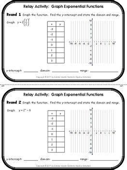 Graph Exponential Functions Relay Activity Algebra Digital Exponential Functions Algebra
