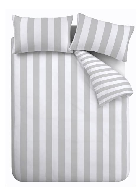 Catherine Lansfield Cove Stripe Reversible Duvet Cover Set Matalan