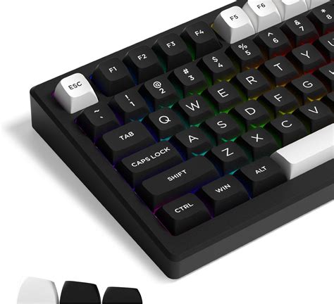 Womier Key Caps Pbt Keycaps Black And White Custom