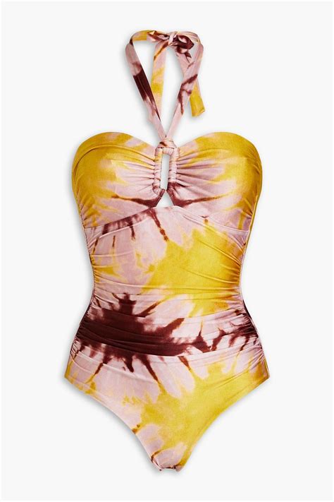 Zimmermann Neckholder Badeanzug Mit Floralem Print The Outnet