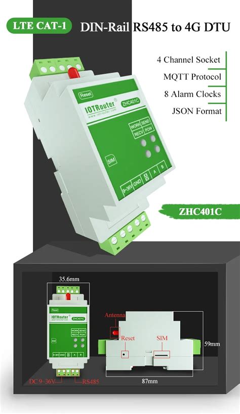 Din Rail Modbus To G Module Mqtt Json Gateway Transparent Transmission Rtu For Plc Buy Din