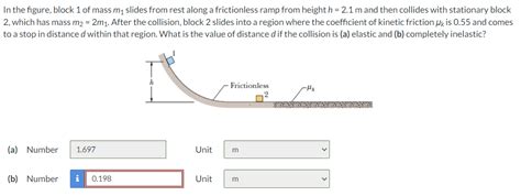 Solved In The Figure Block 1 Of Mass M1 Slides From Rest Chegg