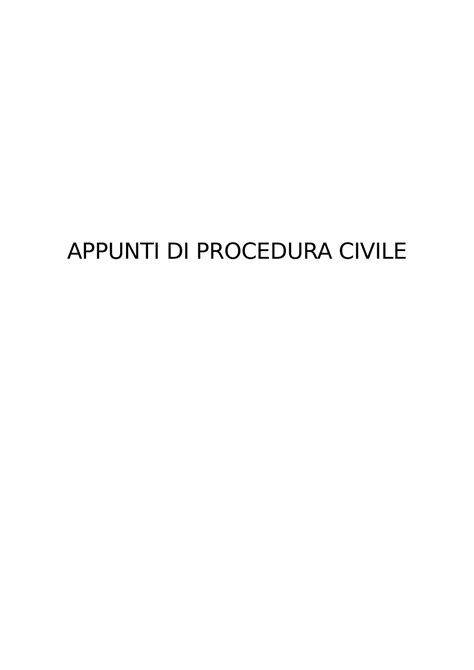 Lezione 1 Appunti Appunti Di Procedura Civile Lezione 1 0310