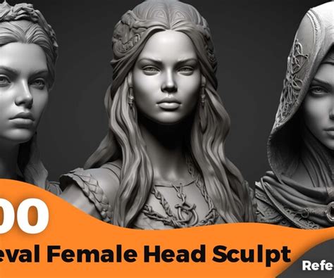 Artstation 300 Medieval Female Head Sculpt 4k Artworks