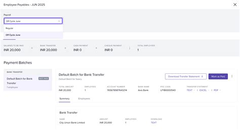 Post Payroll Actions For Off Cycle Runs