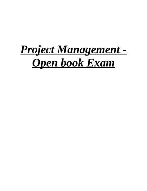 Project Management Open Book Exam Desklib