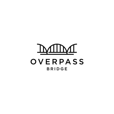 Bridge Overpass Flyover Logo Vector Icon Illustration Line Outline