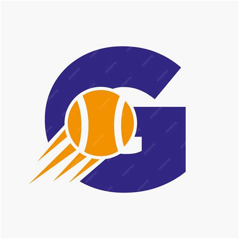 Premium Vector Letter G Tennis Logo Concept With Moving Tennis Ball