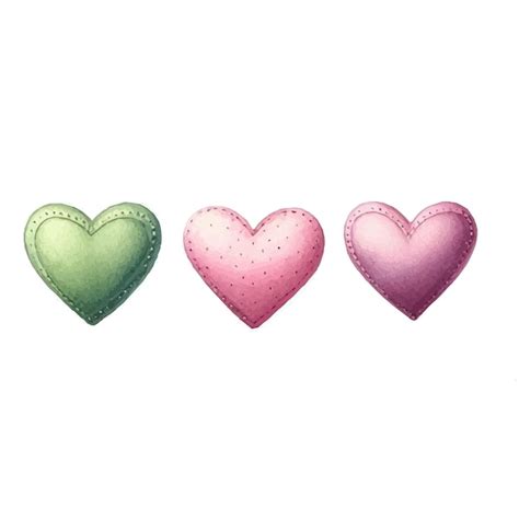 Premium Vector Watercolor Hearts Isolated On White Background