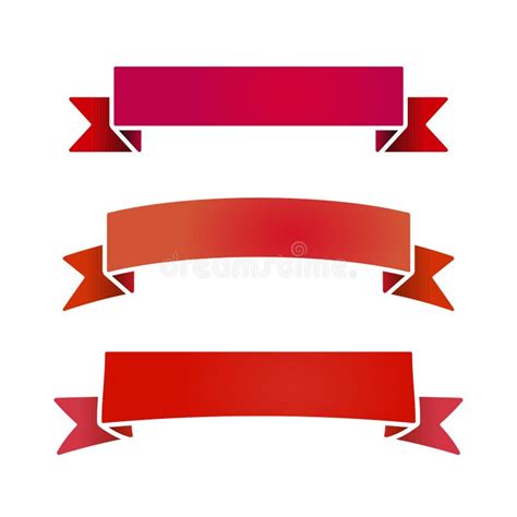 Red Ribbons Set Vector Templates For Design Stock Illustration