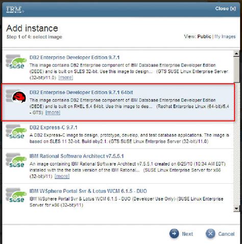 Select A Db2 Image From Ibms Clouds To Setup The Operating System
