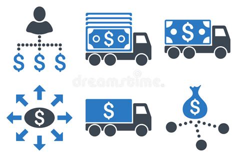 Iconos Planos Del Vector De La Entrega Del Efectivo Ilustración Del