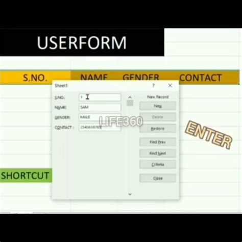 User Form Without Vba In Excel Youtube