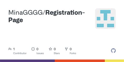 Github Minagggg Registration Page