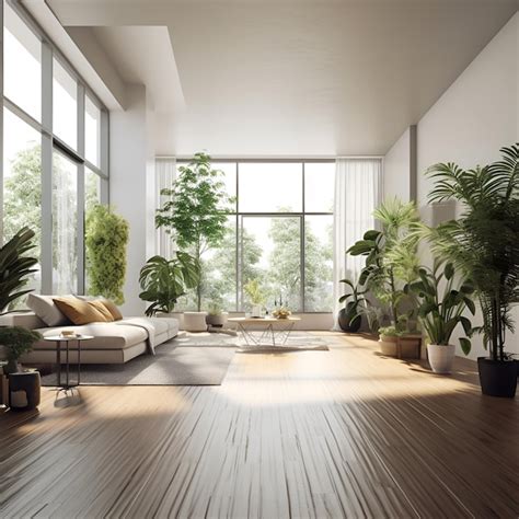 Premium Ai Image A Living Room With A Lot Of Plants In It