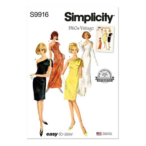 Simplicity S9916 1960s Misses Two Length Dress Pattern