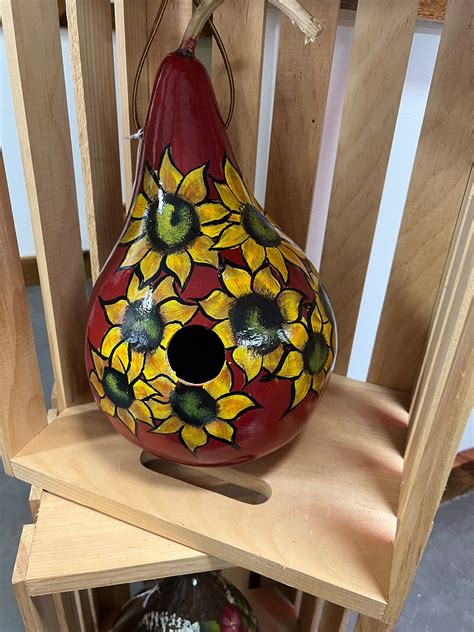 Sunflowers Gourd Birdhouse Wren Gourd House Goldfinch Gourd House