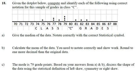 Solved Given The Dotplot Below Compute And Identify Each Of Chegg