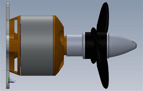 无刷直流电动机和螺旋桨 SOLIDWORKS 2018 模型图纸免费下载 懒石网