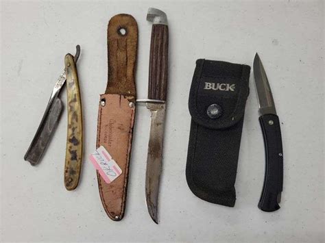 Buck C Globemaster Packard Razor Knives Brass Tool Baer