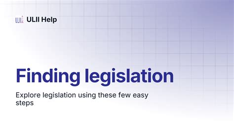 Finding Legislation ULII Help