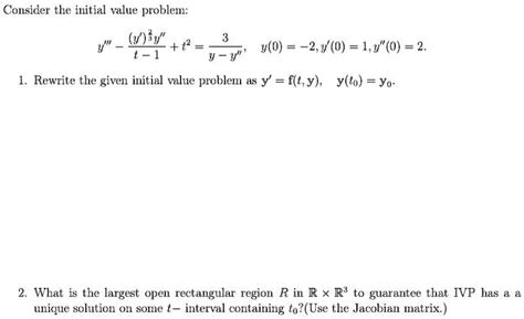 Solved Consider The Initial Value Problem V T V