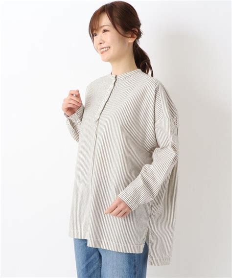 one sterraceワンズテラスのオックス ストライプロング シャツシャツ ブラウス WEAR