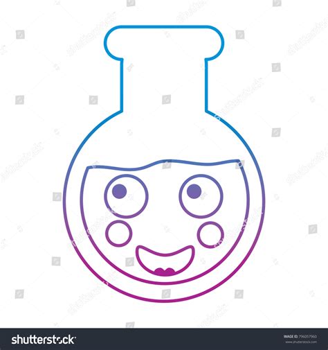 Laboratory Flask Glass Kawaii Cartoon Stock Vector Royalty Free