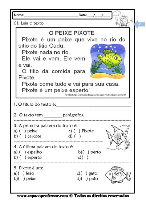 Espaço Professor Cadernos de leitura e interpretação de textos Kit