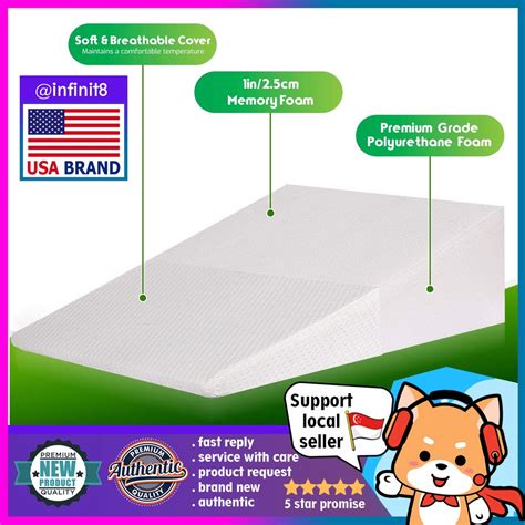 Sg Stock Usa Brand 7 Abco Tech Bed Wedge Pillow W Memory Foam Reduce