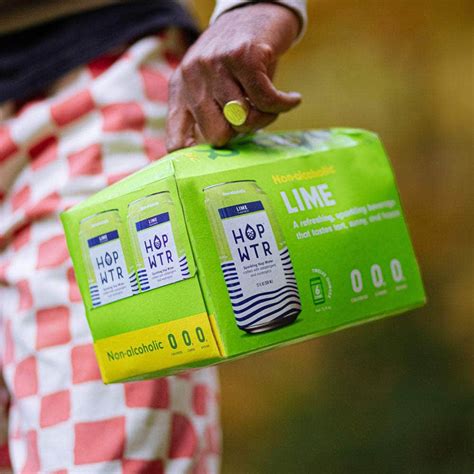 Lime Flavored Sparkling Hop Water Non Alcoholic 12 Pack Hop Wtr