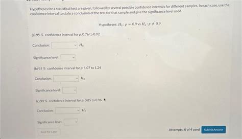 solved hypotheses for a statistical test are given followed