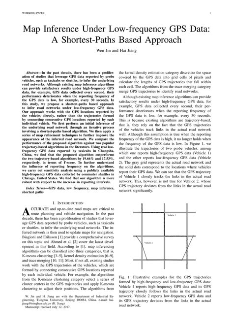 Pdf Map Inference Under Low Frequency Gps Data A Shortest Paths Based Approach