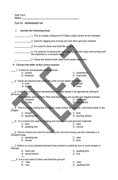 1st Periodic Test Tle 7 Docx Periodical Test In Tle I
