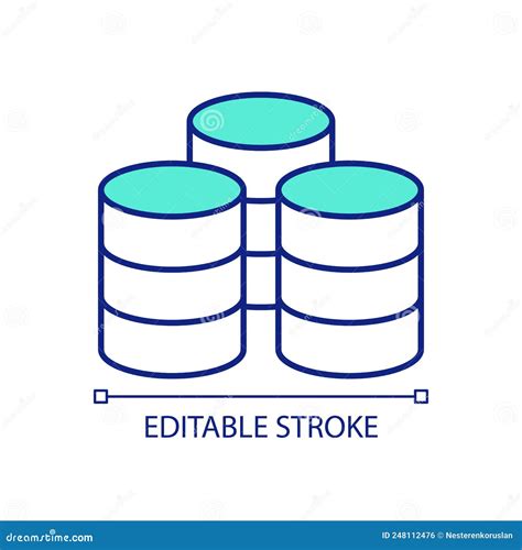 Big Data Storage Rgb Color Icon Stock Vector Illustration Of Line