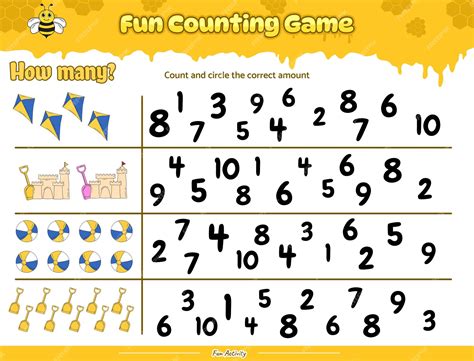 Premium Vector Count And Circle The Correct Number Of Beehive With Beach Cliparts