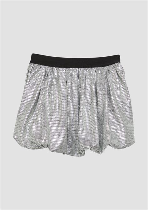 Balloon Mini Skirt In A Metallic Look Silver Soliver