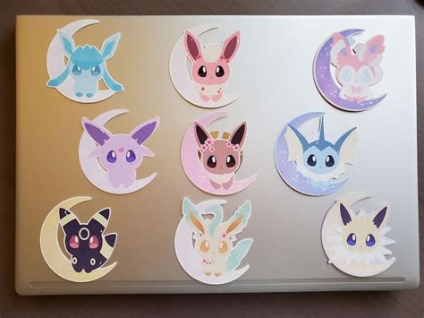 3 Eeveelutions Stickers Eeveelution Pokemon Vinyl Stickers Laptop