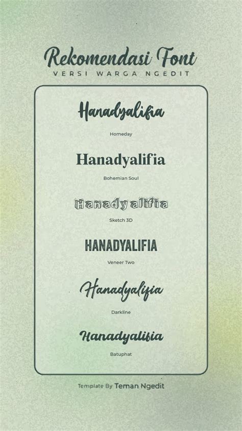 Rekomendasi Font Tulisan