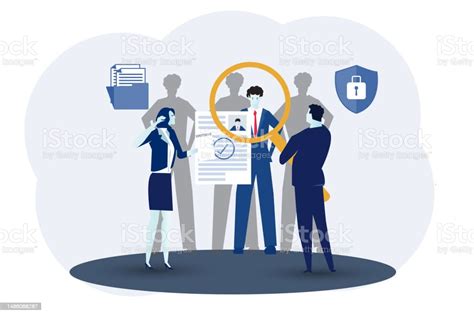 Kyc 또는 확대 유리 벡터 일러스트레이터를 통해 파트너에서 고객 개념의 신원을 확인하는 비즈니스로 고객을 알고 있습니다