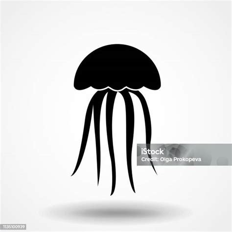 해파리 아이콘 벡터입니다 이벤트 그림 흰색 배경에 고립 된 평면 벡터 기호 모바일 개념과 웹 디자인에 대 한 간단한 기호입니다