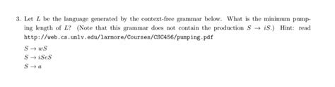 solved 3 let l be the language generated by the