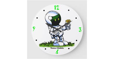 Asimo Robot Large Clock Zazzle