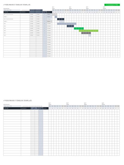 Ic 4 Week Project Calender View Pdf