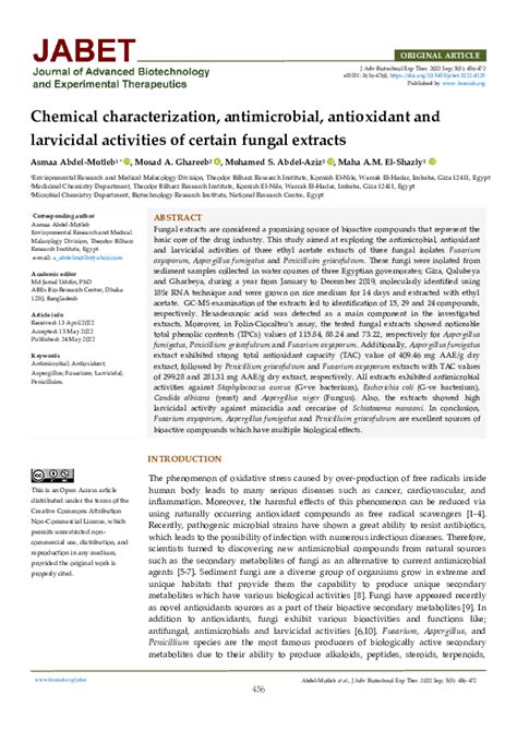Pdf Chemical Characterization Antimicrobial Antioxidant And