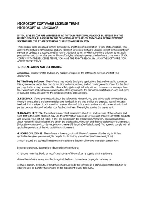 Al Language Terms Of Use Pdf Arbitration Legal Liability