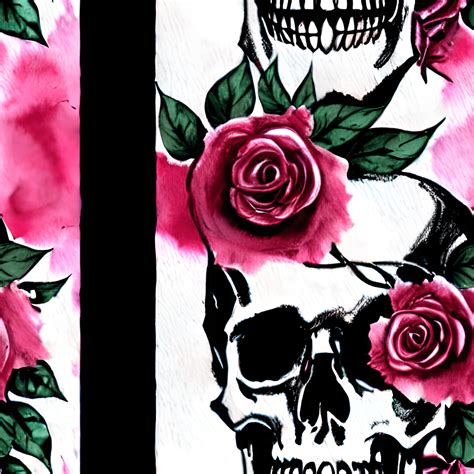 Gothic Skulls And Roses Watercolor Graphic Creative Fabrica