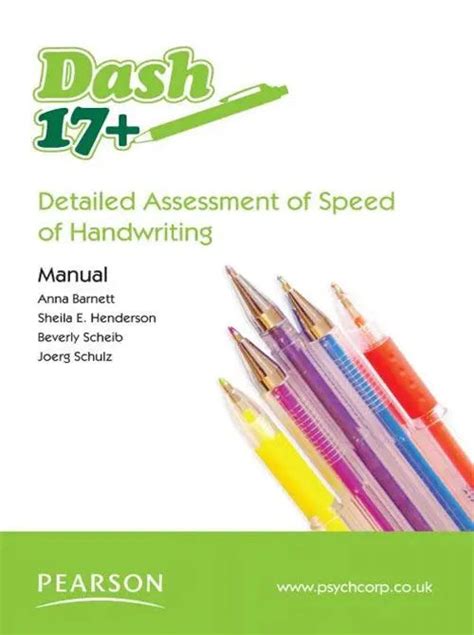 Dash 17 Detailed Assessment Of Speed Of Handwriting The Dyslexia The Dyslexia Shop