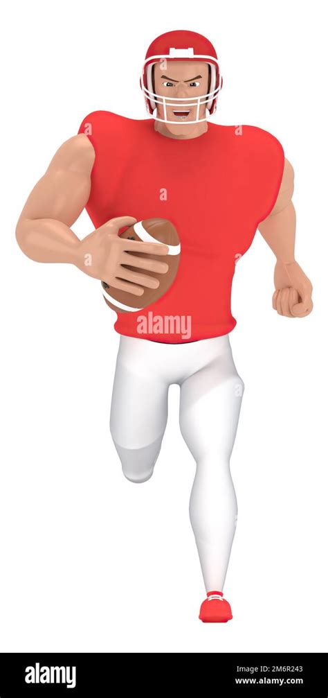 Isometric Sport Characters American Football Players 3d Rendering Of